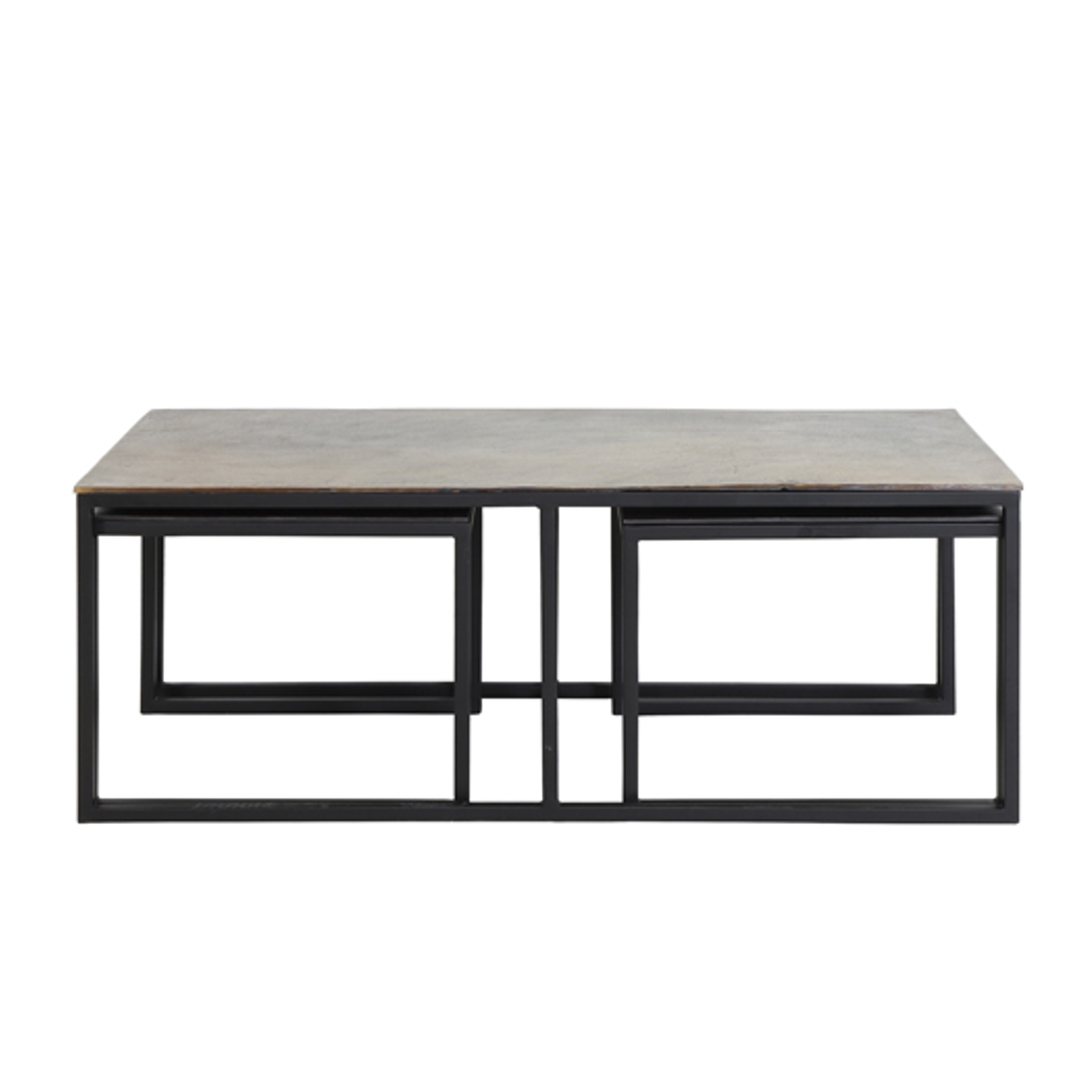 Antique Bronze and Black Triple Coffee Table 120cm | Annie Mo's