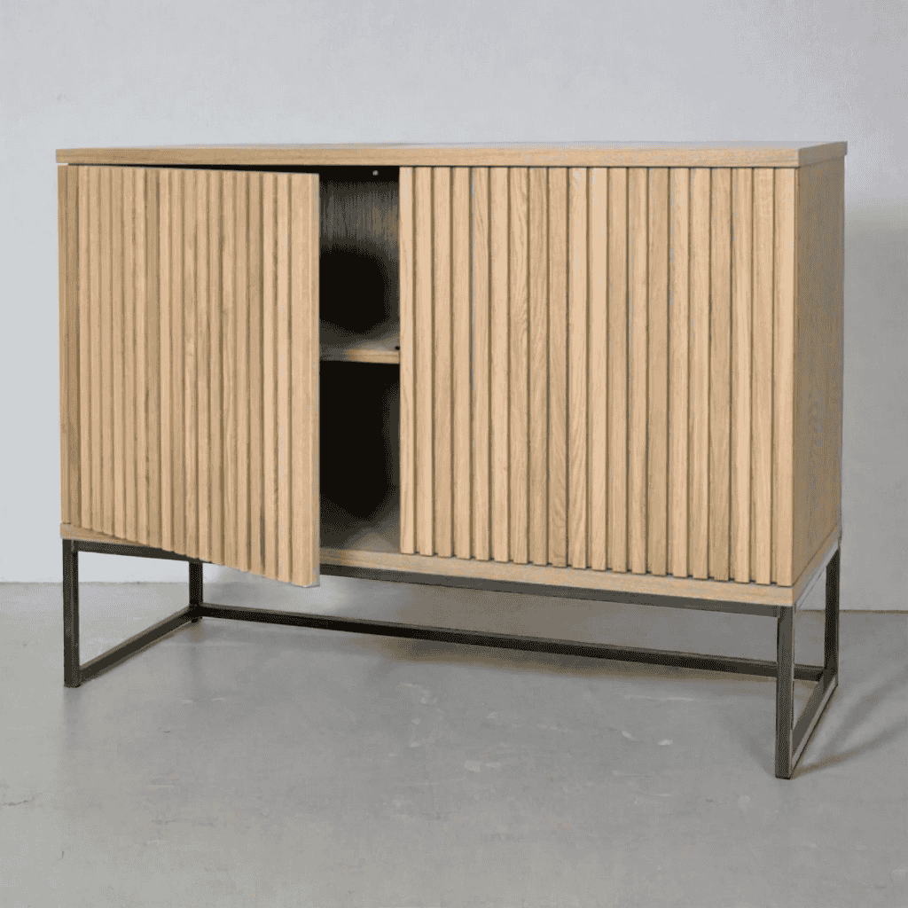 Timo Two Door Sideboard with Slatted Front 70cm High | Annie Mo's